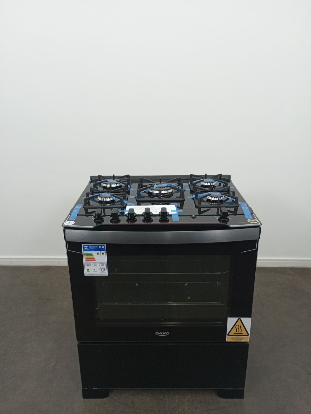 Fogao Dako Diplomata 5 Bocas Com Frente De Vidro Preto E Tripla Chama - Preto - TudoBônus