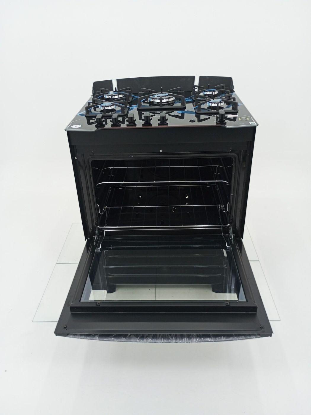 Fogao Dako Diplomata 5 Bocas Com Frente De Vidro Preto E Tripla Chama - Preto - TudoBônus