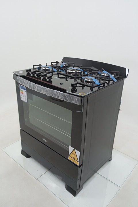 Fogao Dako Diplomata 5 Bocas Com Frente De Vidro Preto E Tripla Chama - Preto - TudoBônus