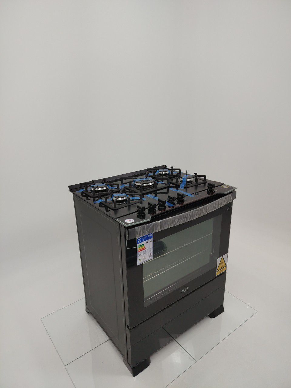 Fogao Dako Diplomata 5 Bocas Com Frente De Vidro Preto E Tripla Chama - Preto - TudoBônus