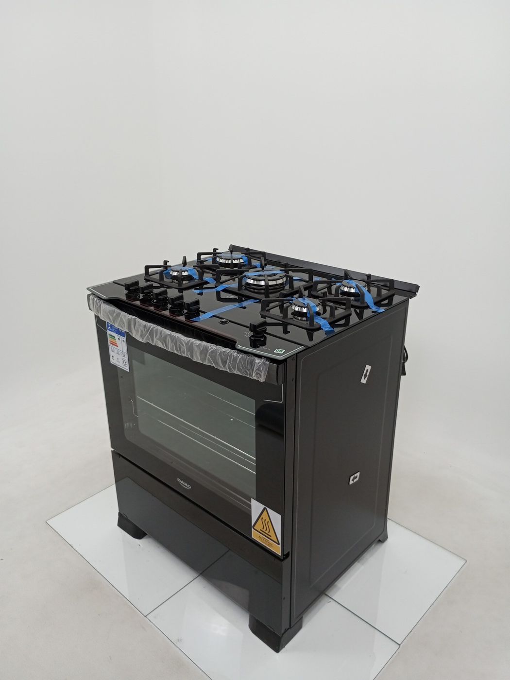 Fogao Dako Diplomata 5 Bocas Com Frente De Vidro Preto E Tripla Chama - Preto - TudoBônus