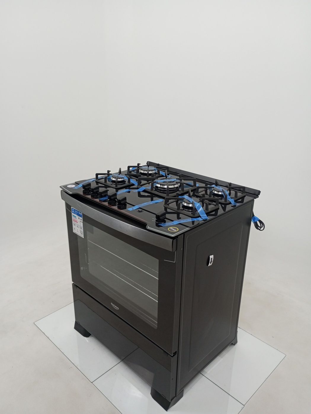 Fogao Dako Diplomata 5 Bocas Com Frente De Vidro Preto E Tripla Chama - Preto - TudoBônus