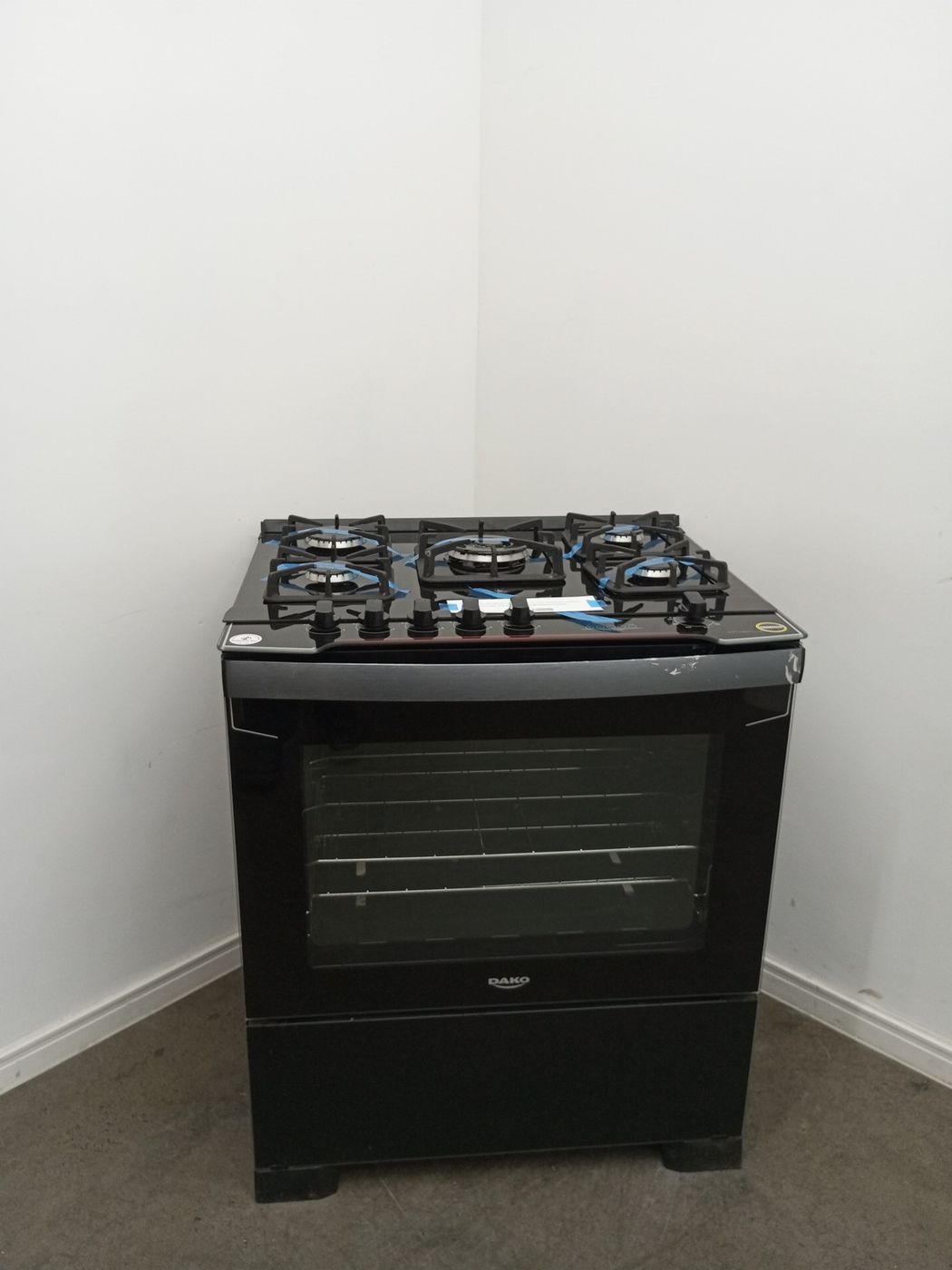 Fogao Dako Diplomata 5 Bocas Mesa De Vidro Acendimento Automatico E Grill - Preto - TudoBônus