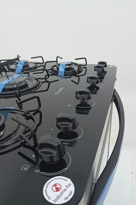 Fogao Esmaltec Agata Glass A Gas C/ Acendimento Automatico E Super ...