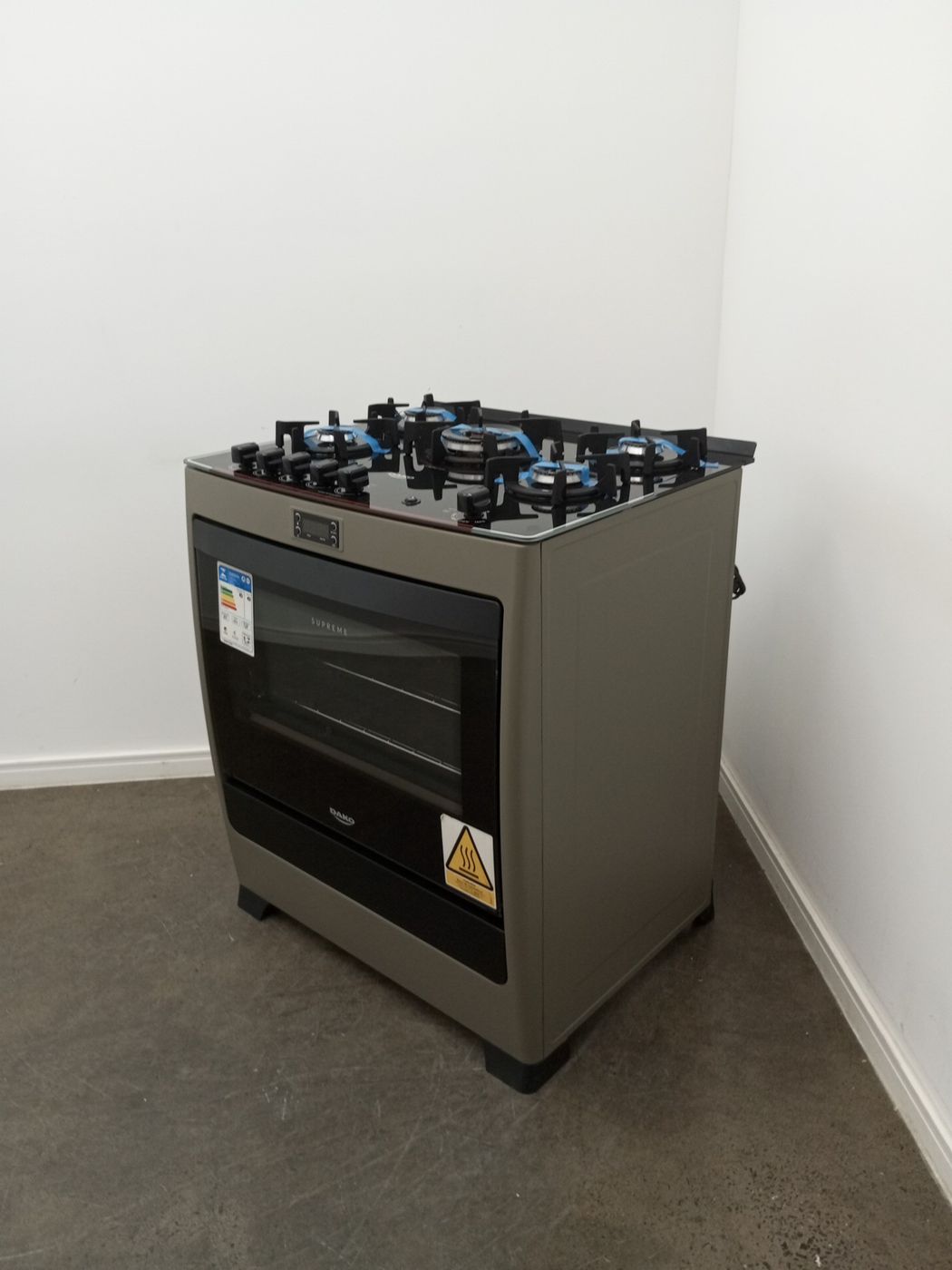 Fogao Dako Supreme Timer Glass 5 Bocas Com Mesa De Vidro E Timer Digital - Titanium - TudoBônus