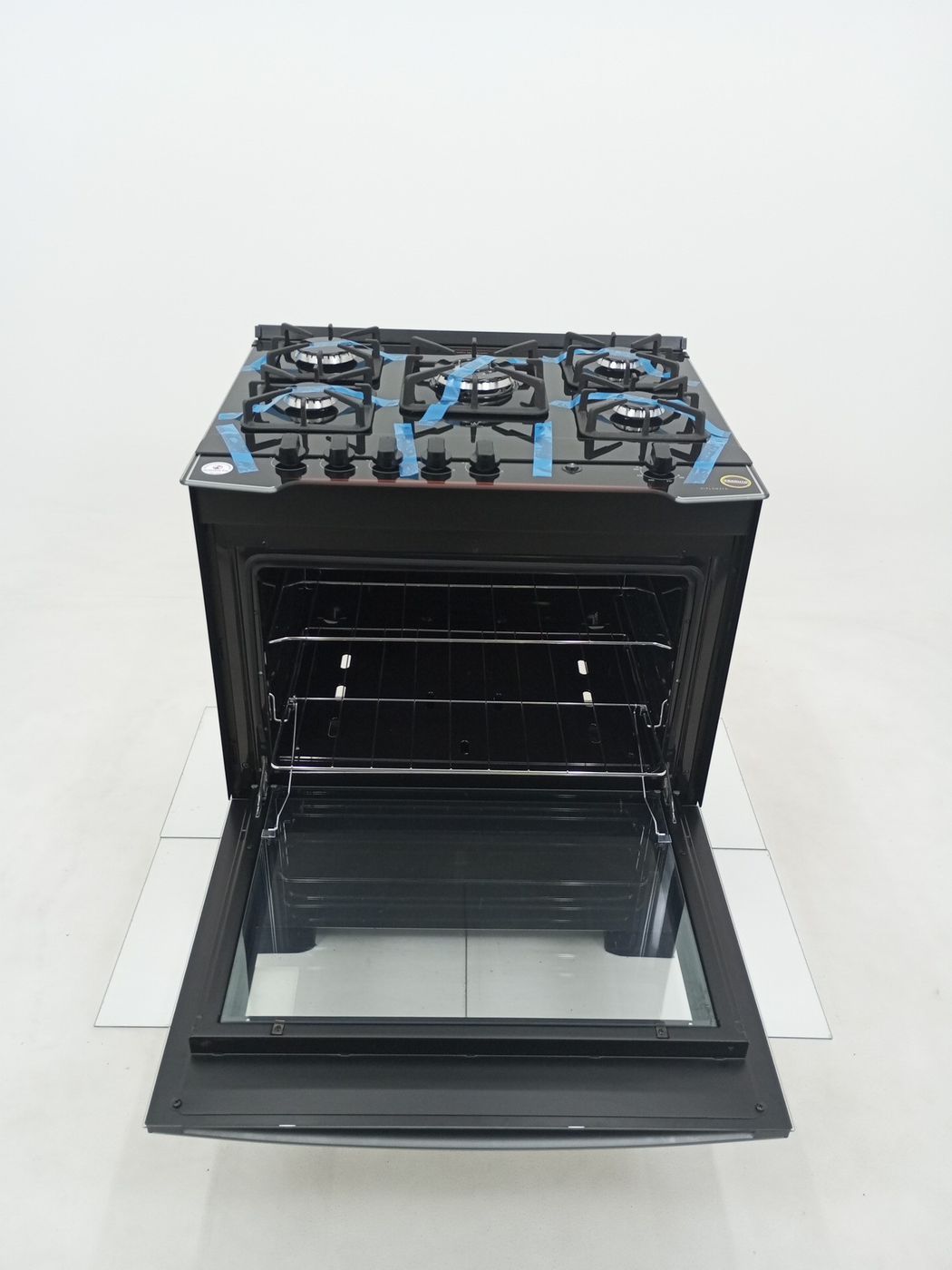 Fogao Dako Diplomata 5 Bocas Com Frente De Vidro Preto E Tripla Chama - Preto - TudoBônus