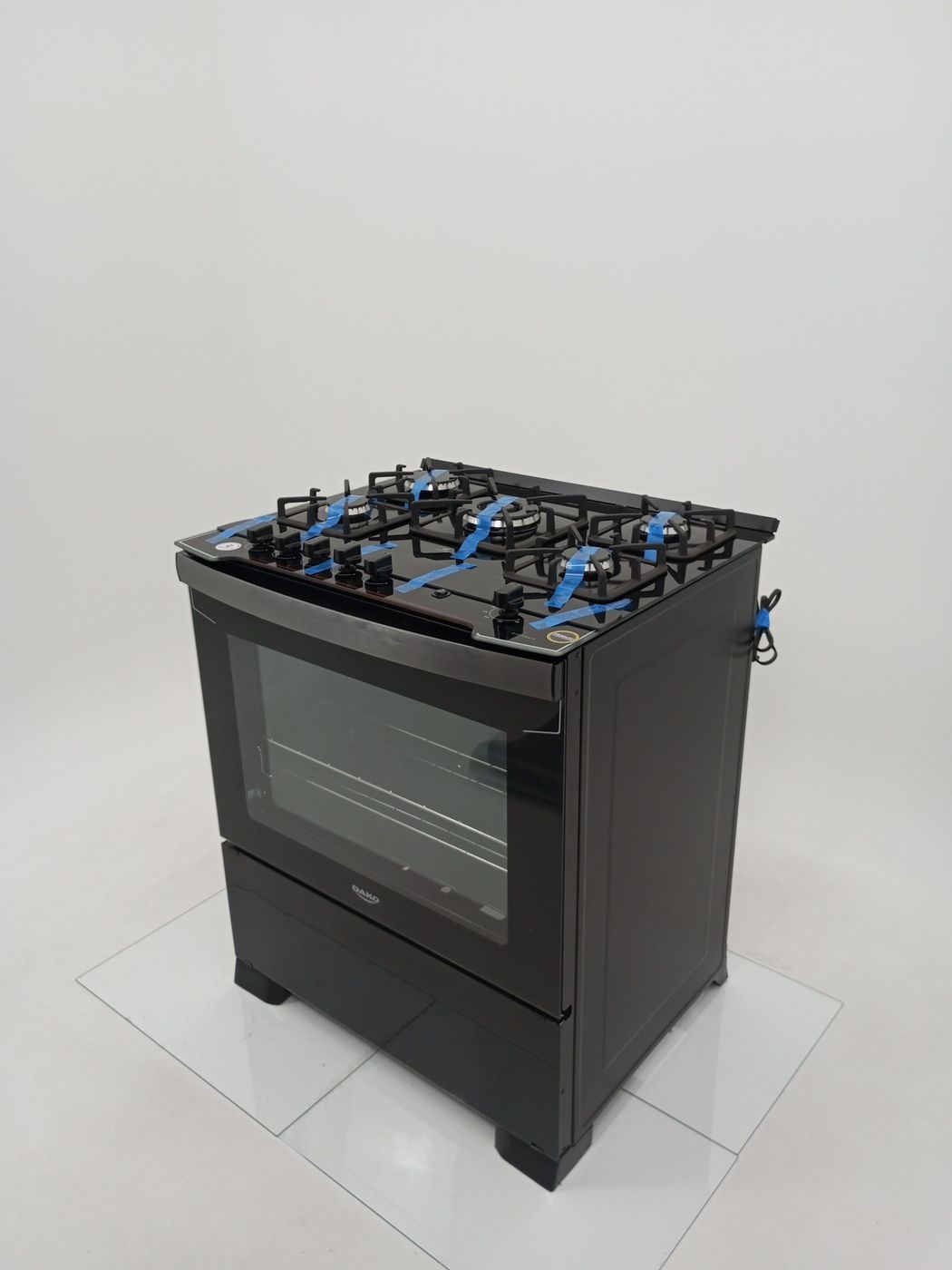 Fogao Dako Diplomata 5 Bocas Com Frente De Vidro Preto E Tripla Chama - Preto - TudoBônus